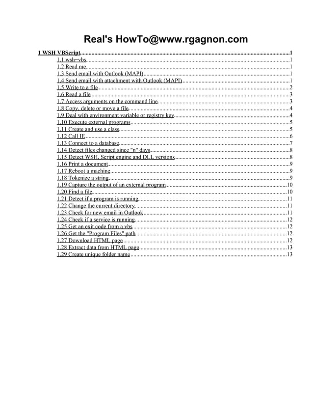 Real howto vbs | PDF