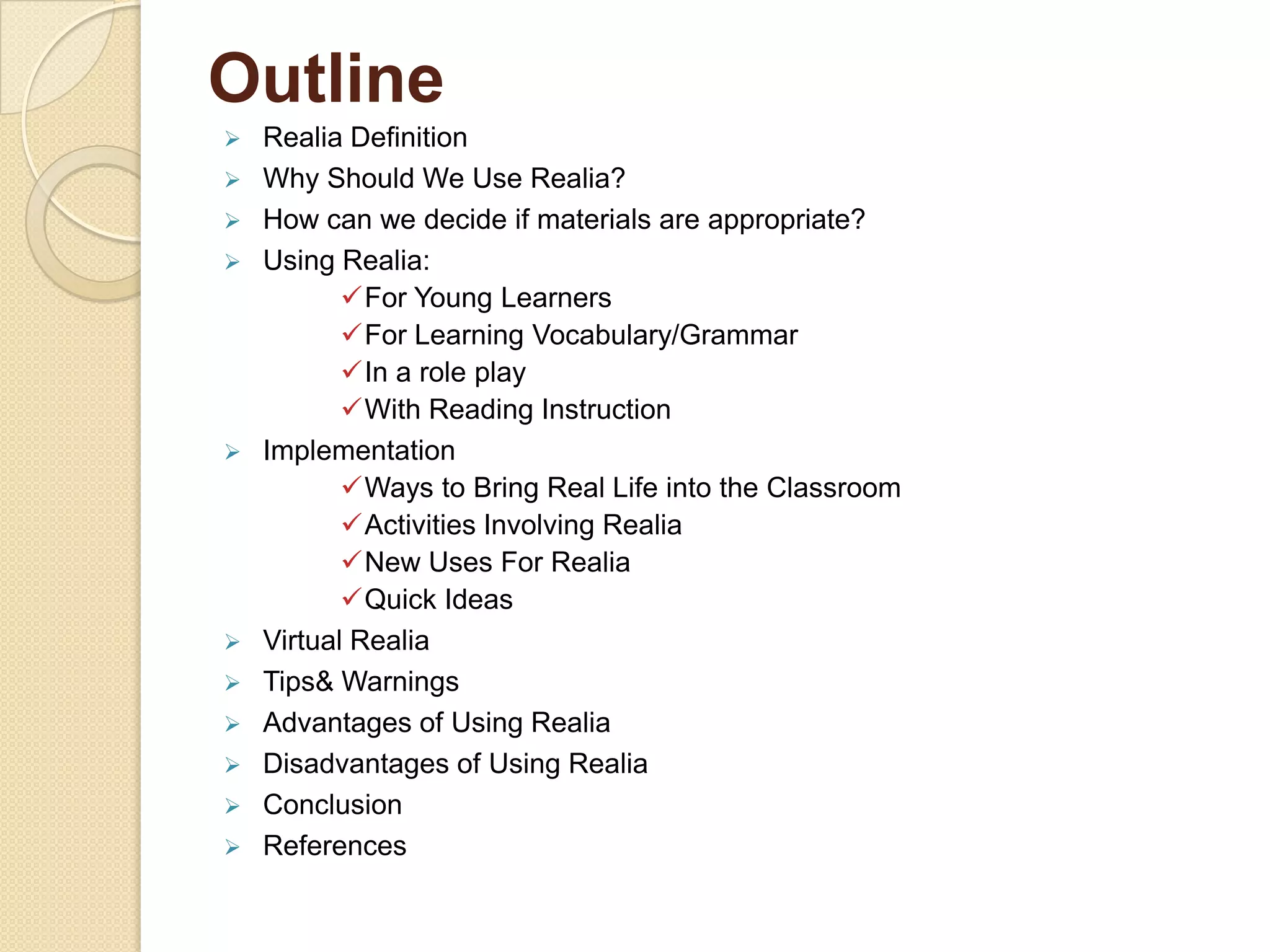 Realia | PPTX | Secondary Education | Education