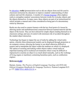 Realia | DOCX | Education