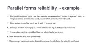 RESEARCH METHODOLOGY - TYPES OF RELIABILITY | PPTX