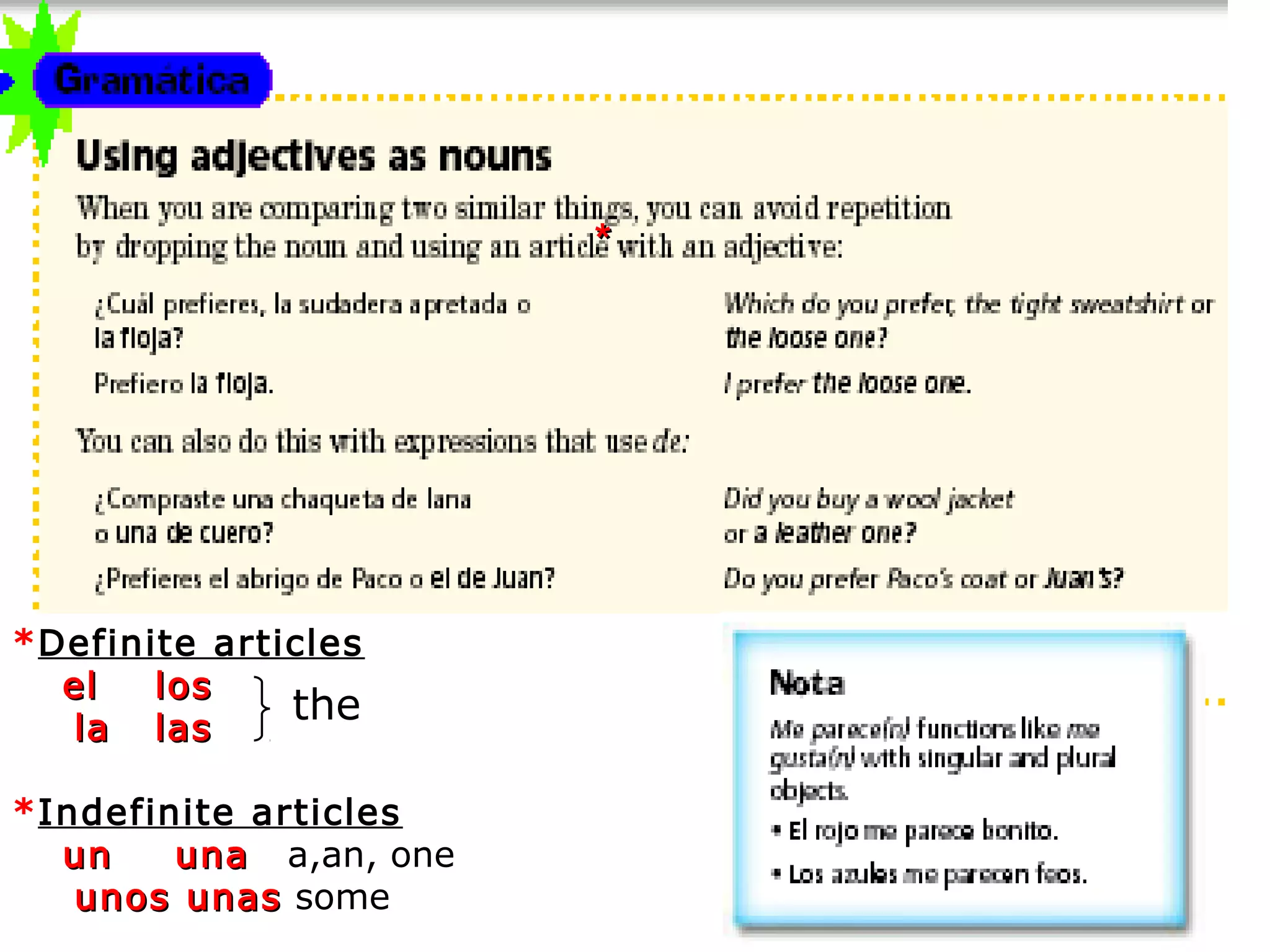 Realidades 2 capitulo_2_b_using_adjectives_as_nouns_study_guide ...