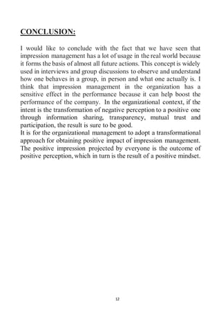 Impression Management | DOCX | Careers