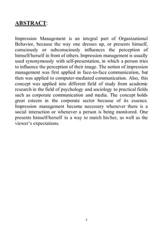 Impression Management | DOCX | Careers