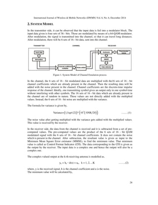 Realisation of awgn channel emulation modules under siso and simo environments for 4 g lte ...