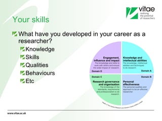 Realising your potential using the Researcher Development Framework ...