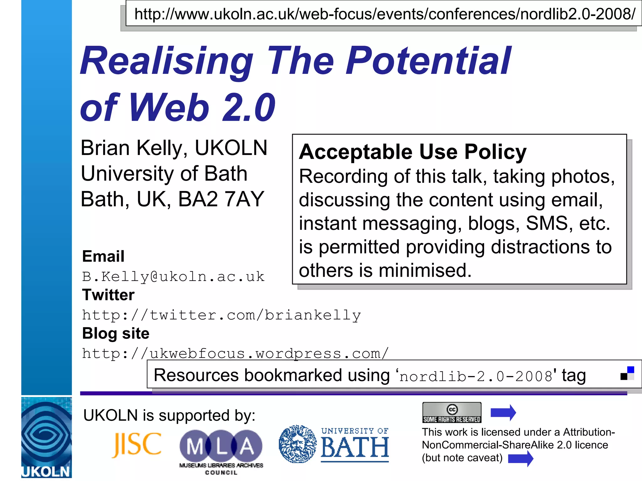Realising Potential Of Web 2 0 | PPT