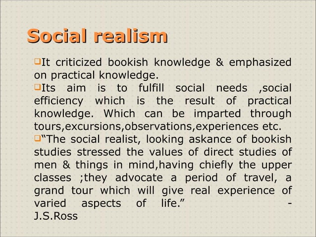 Realism in education | PPT