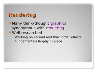 Realism in Computer Graphics | PPT