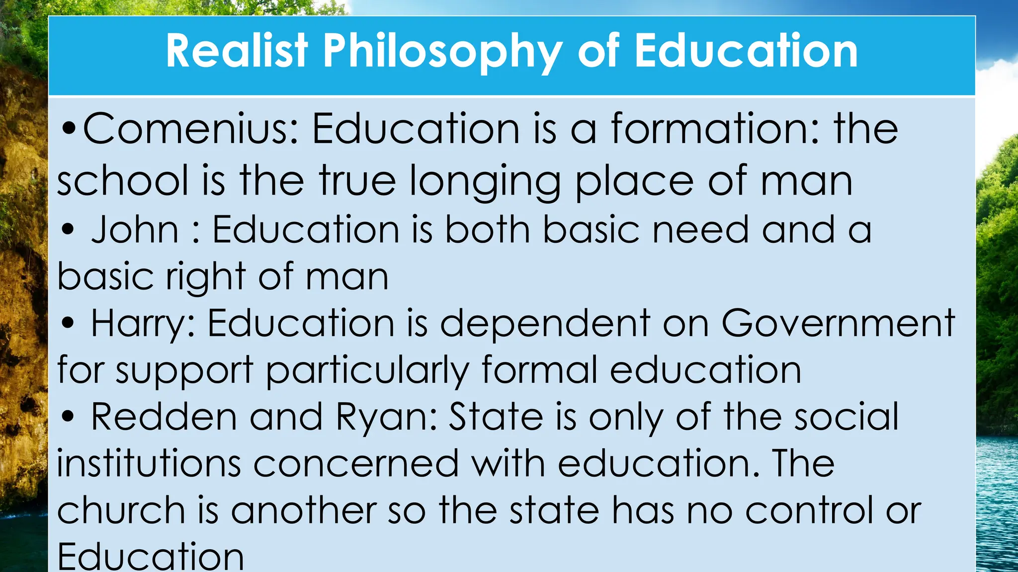 Report on Realism Theory in Education - Foundation of Teaching | PPTX