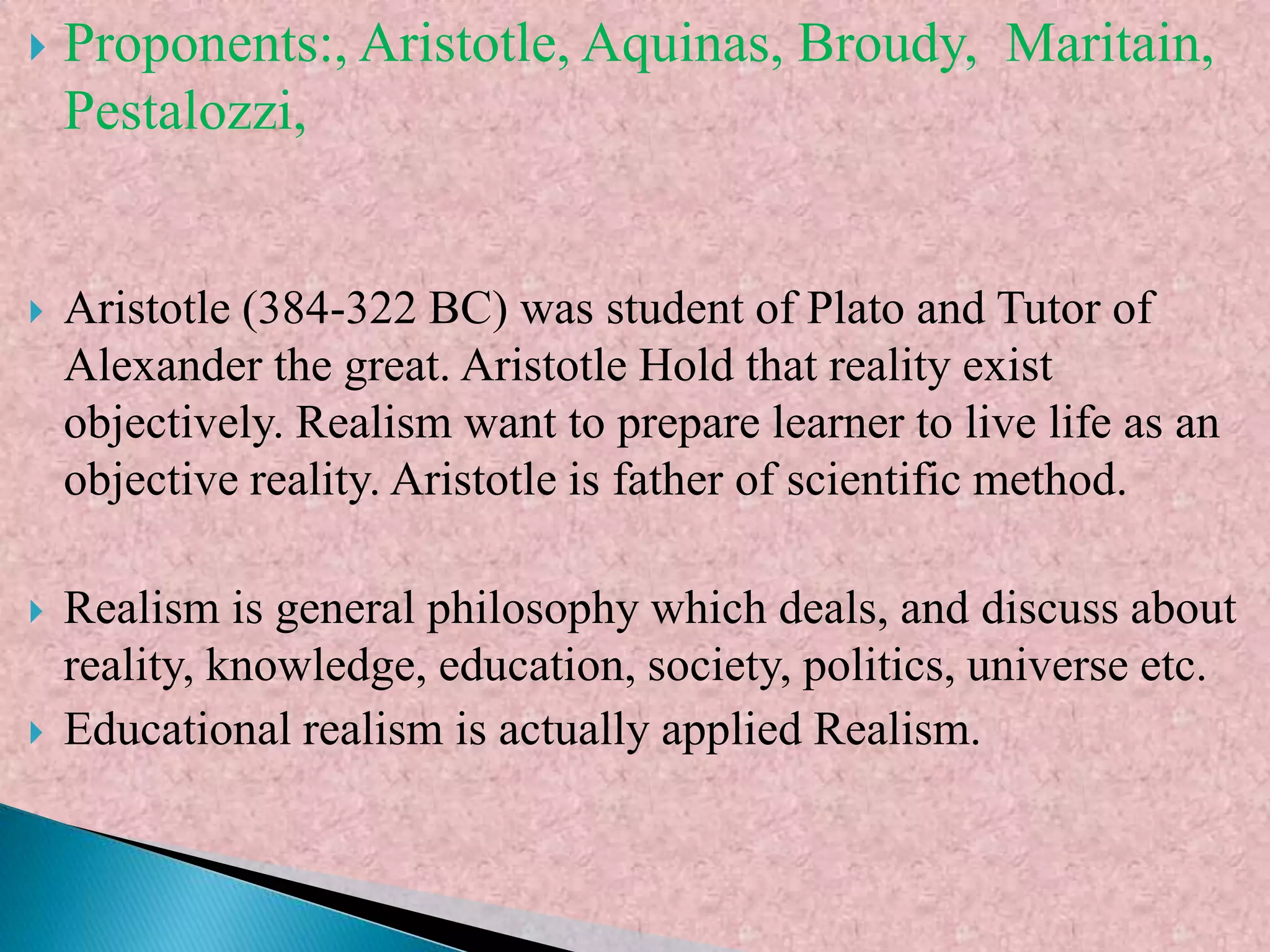 Realism and education. zs pptx | PPTX