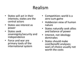 Realism and liberalism | PPTX