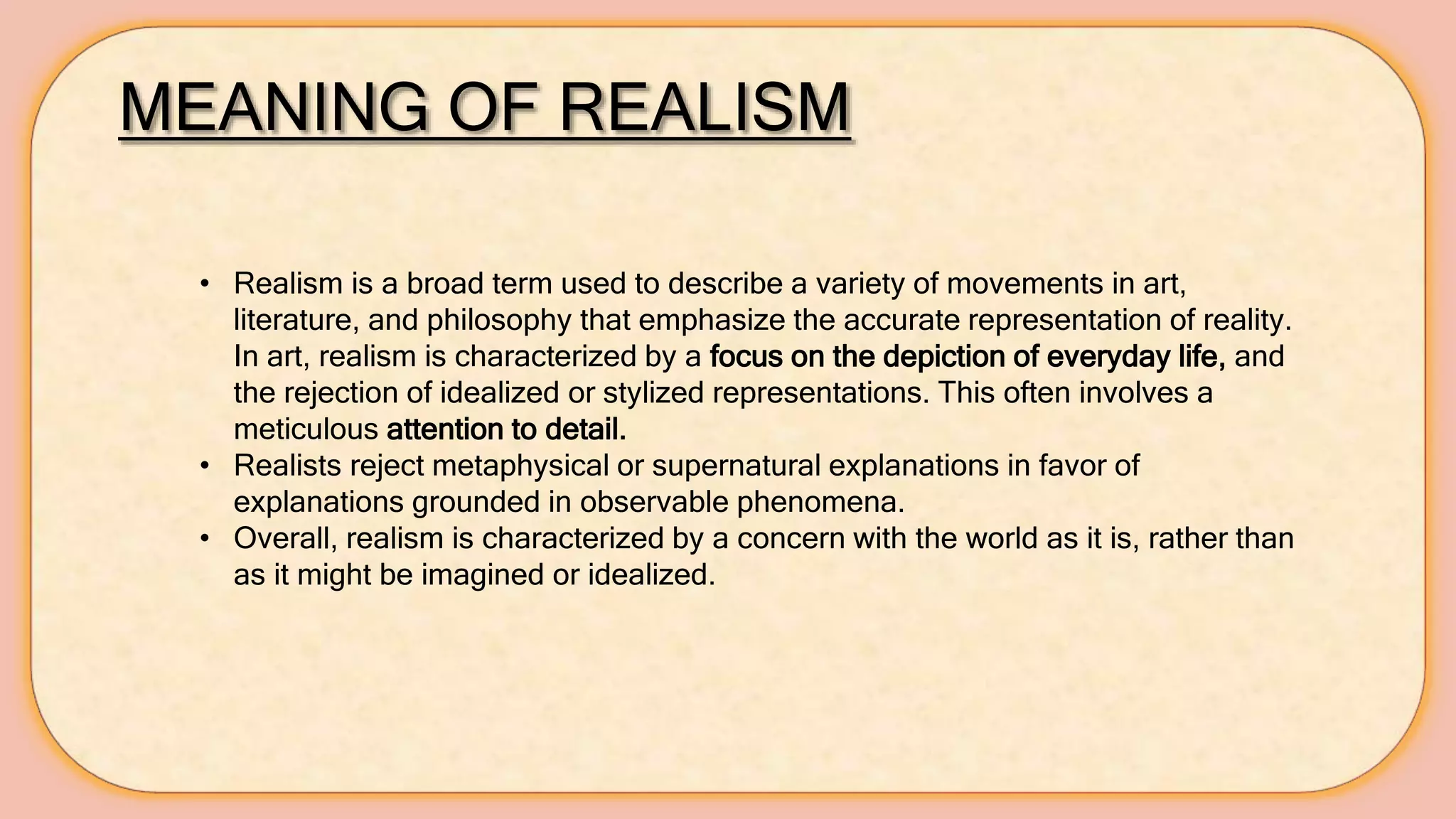 REALISM and Naturalism Art movement Presentation by Anuj Kumar Maurya ...