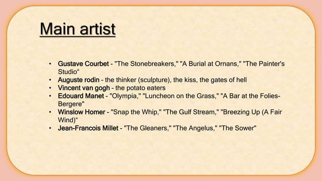 REALISM and Naturalism Art movement Presentation by Anuj Kumar Maurya ...