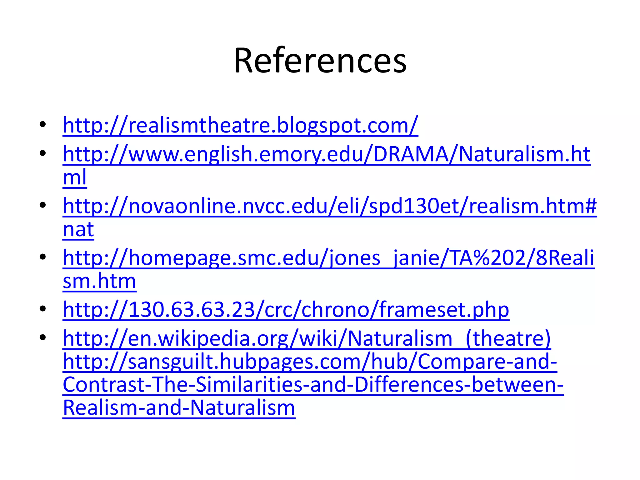 Realism and naturalism in acting context | PPTX