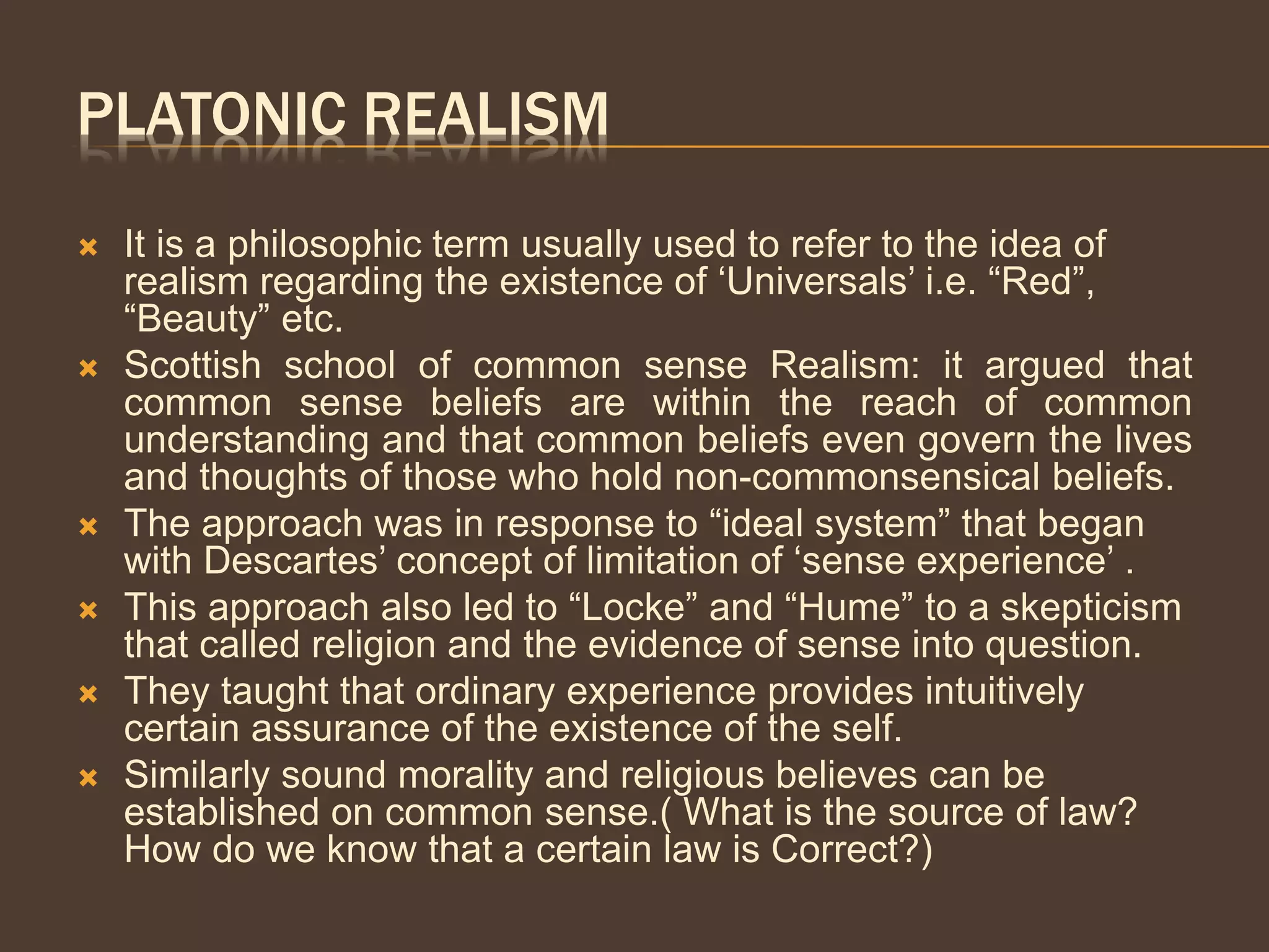 Realism and nominalism (unit 3) | PPTX