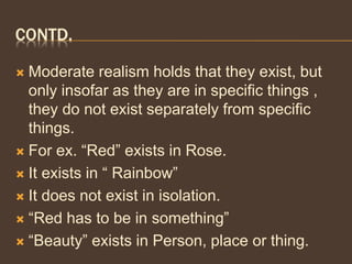 Realism and nominalism (unit 3) | PPTX