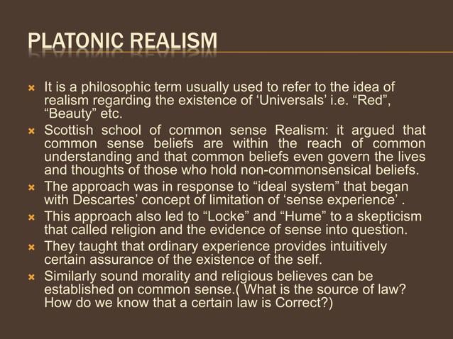 Realism and nominalism (unit 3) | PPTX