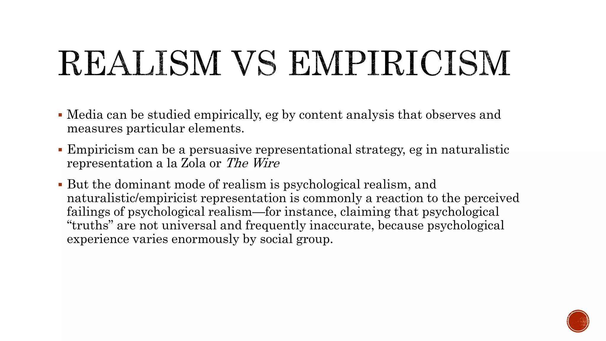 Realism in Contemporary US Media | PPTX