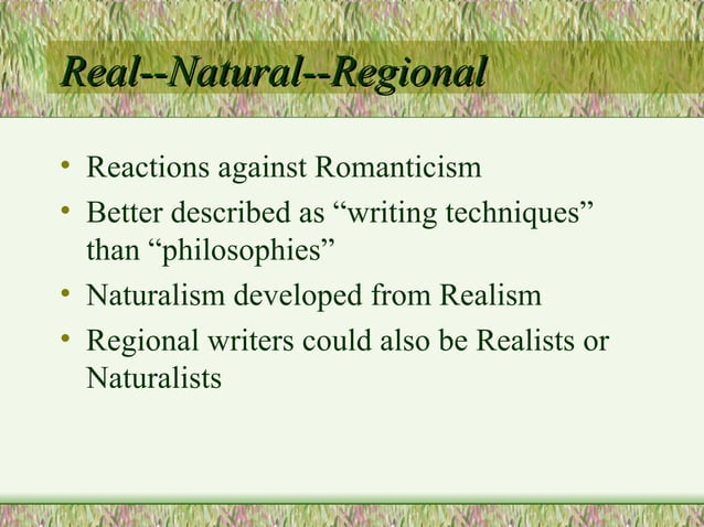 Realism naturalism | PPT