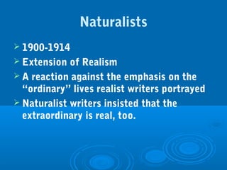 Realism & naturalism & regionalism | PPT