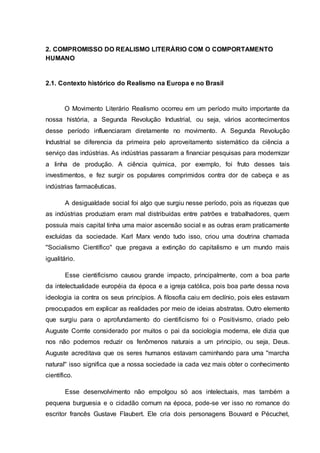 Movimento Literário Realismo - | DOCX
