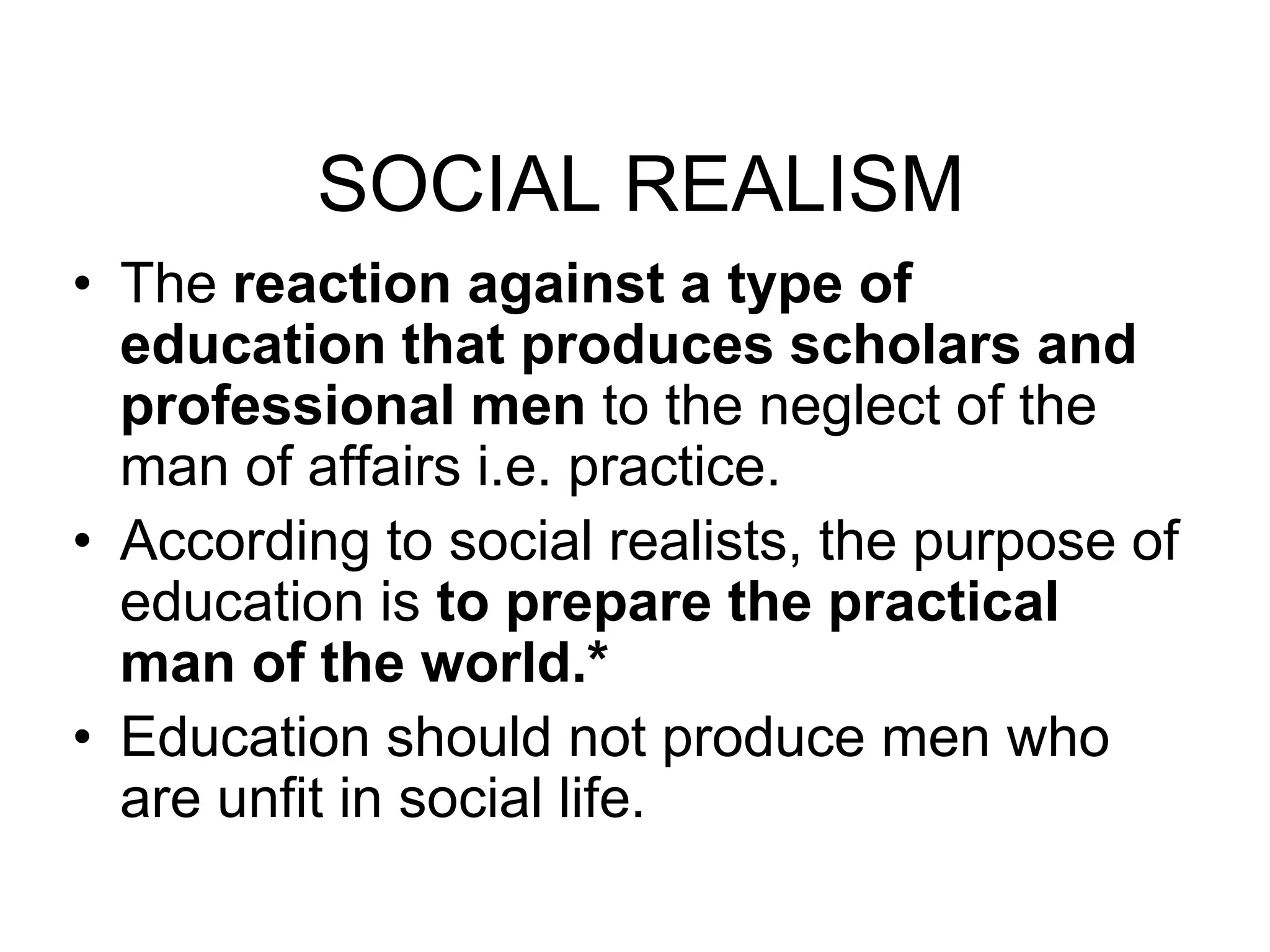 REALISM AND EDUCATION | PPTX