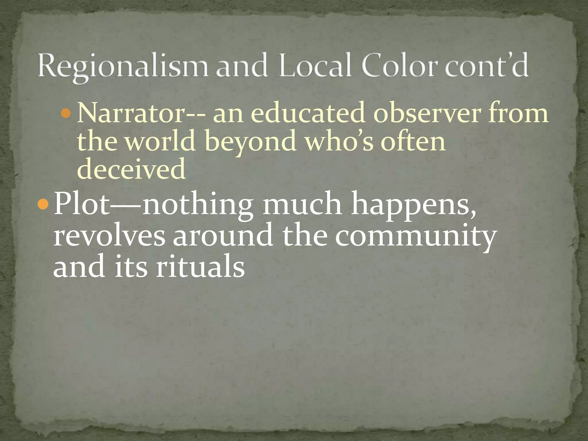 Realism regionalism naturalism background | PPTX | Fiction | Books and ...