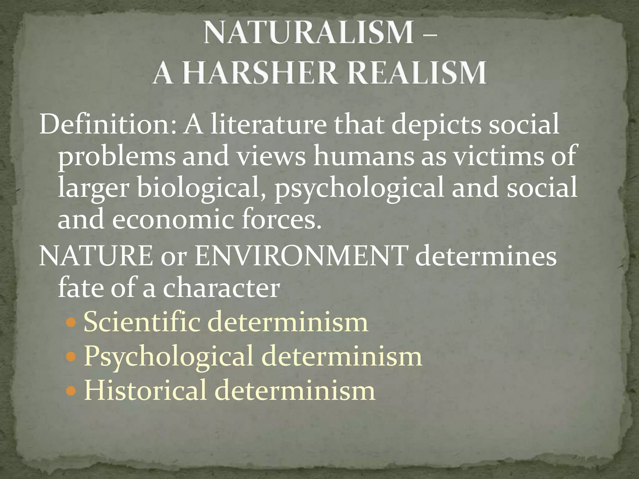 Realism regionalism naturalism background | PPTX | Fiction | Books and ...
