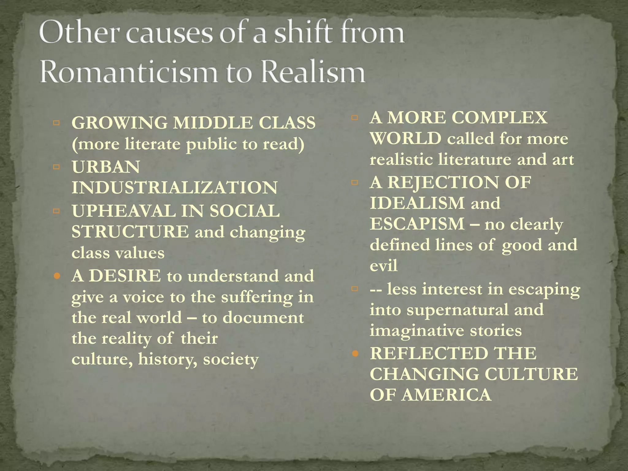 Realism regionalism naturalism background | PPTX | Fiction | Books and ...