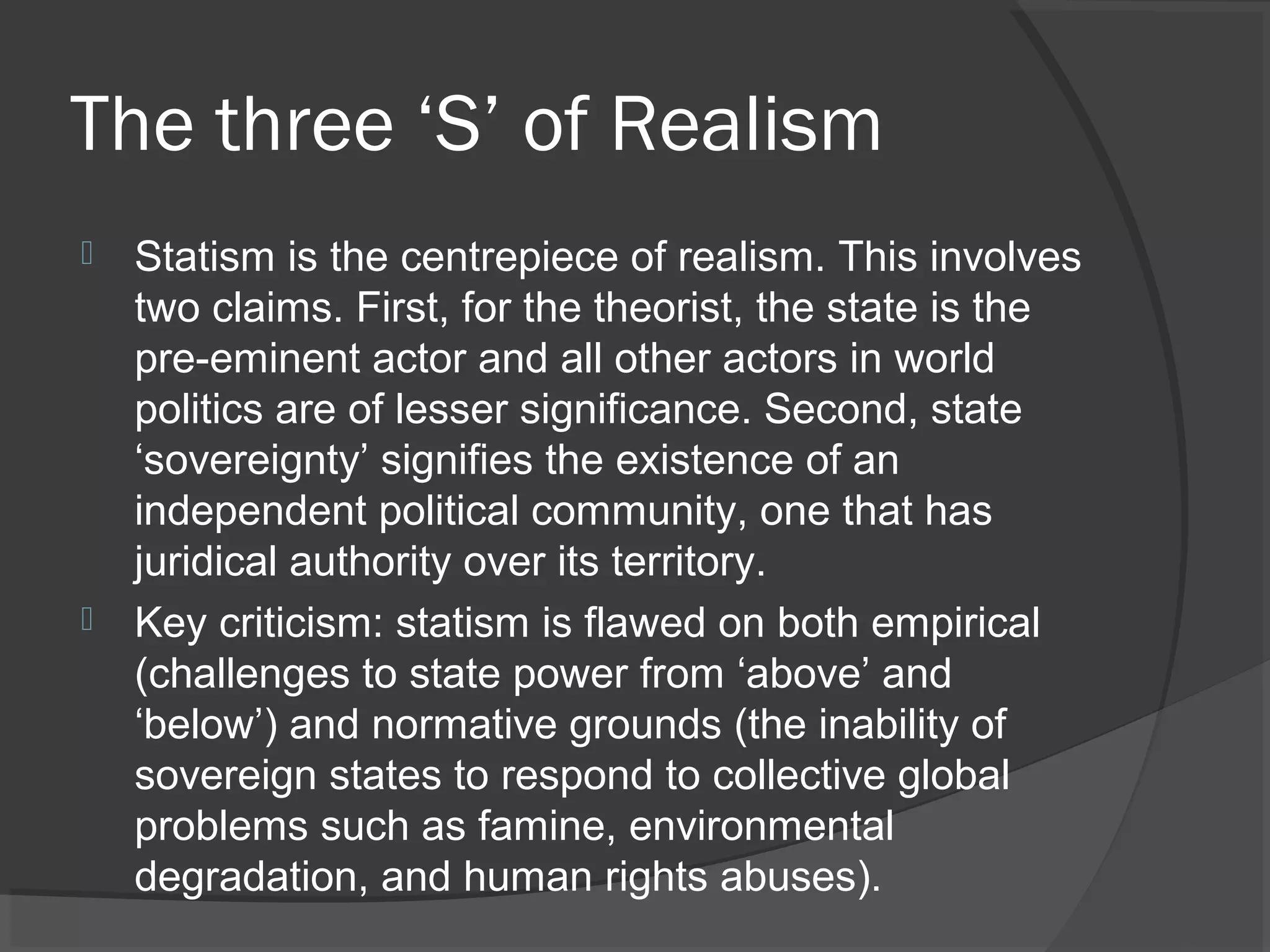 Realism Theory of IR | PPT