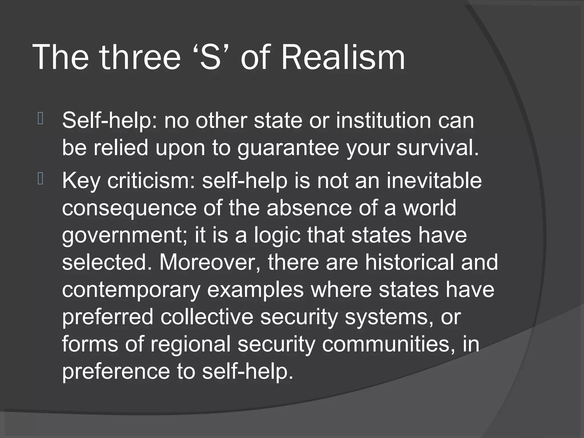 Realism Theory of IR | PPT