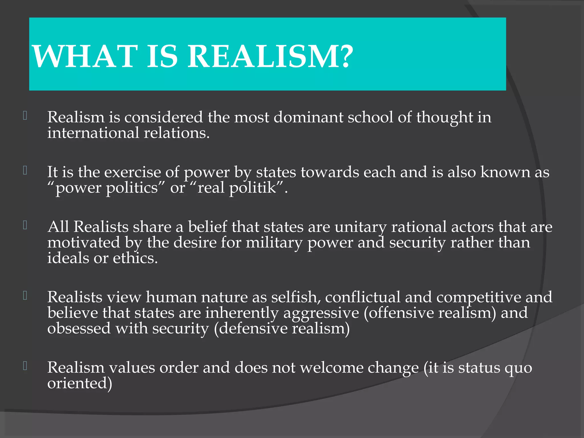 Realism Theory of IR | PPT
