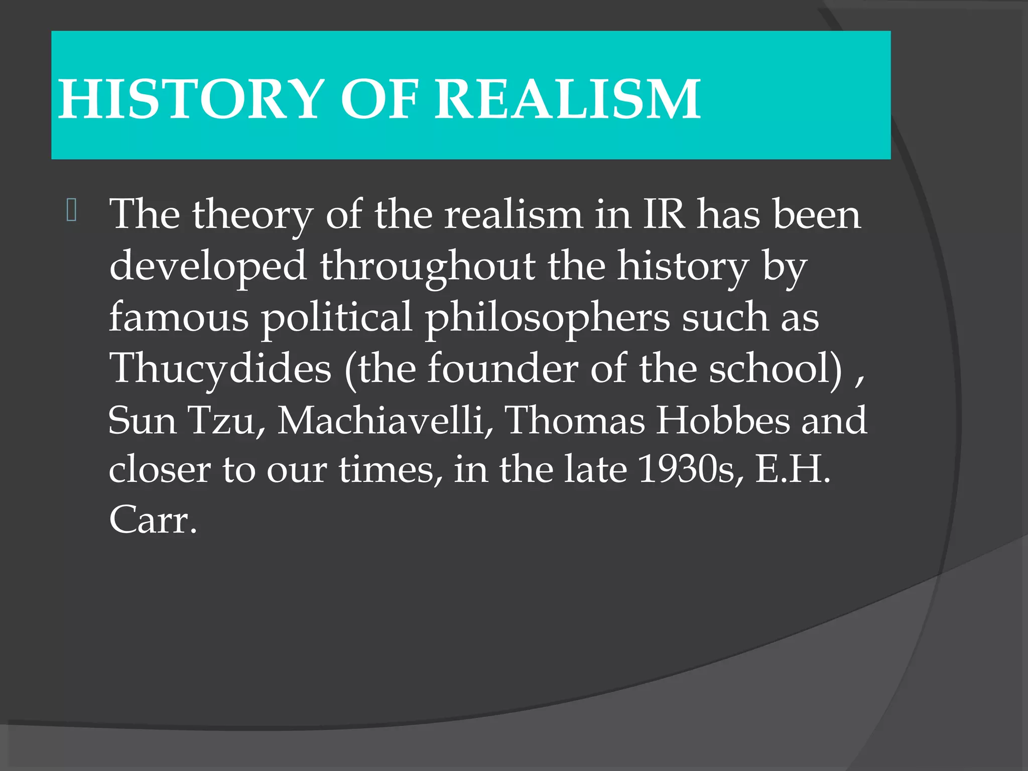 Realism Theory of IR | PPT