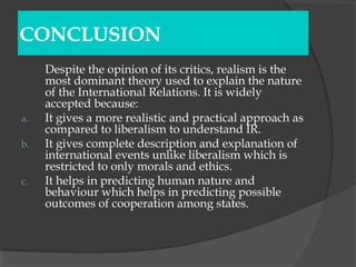 Realism Theory of IR | PPT