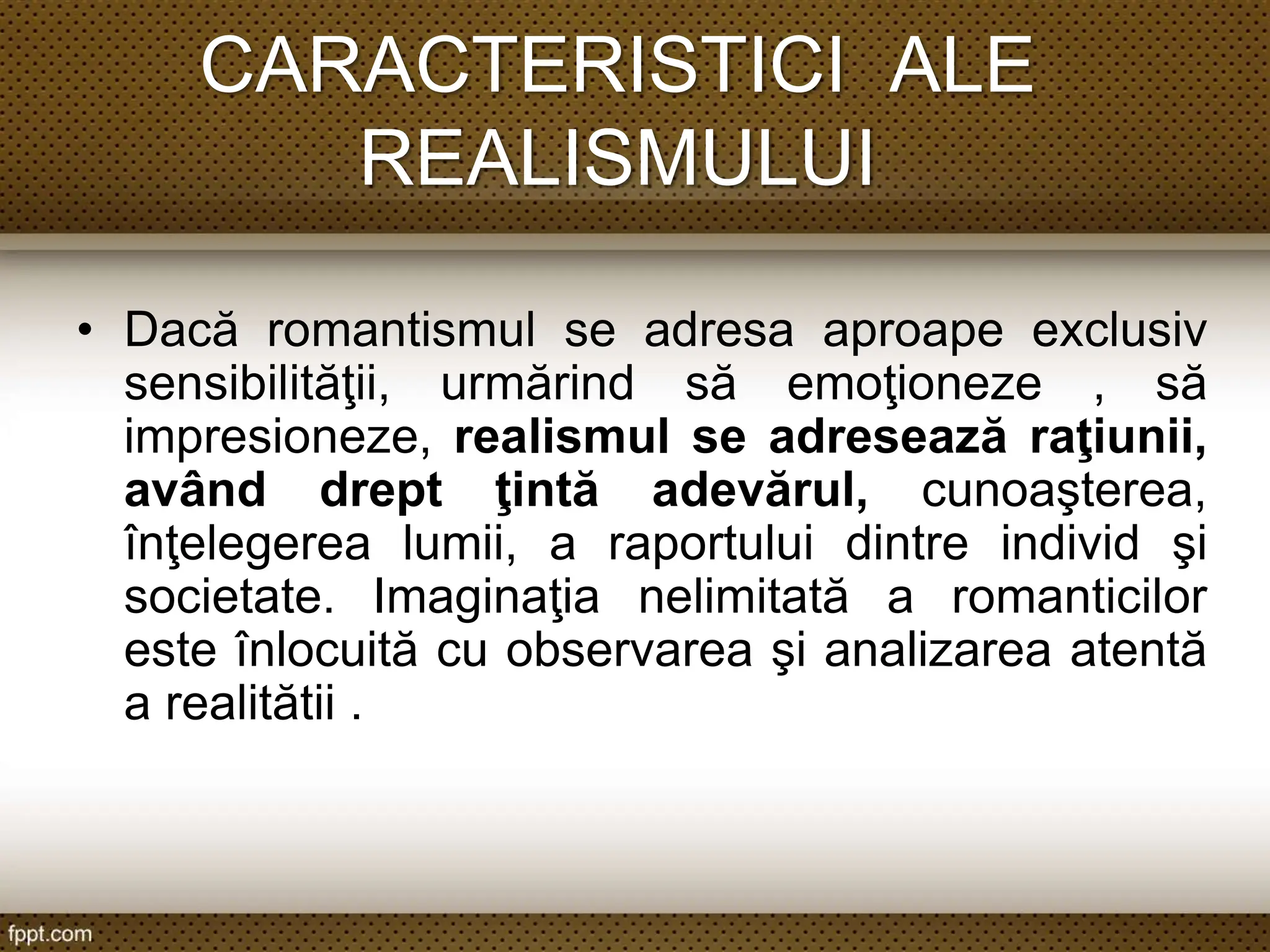 Realismul de la limba si literatura romana | PPT