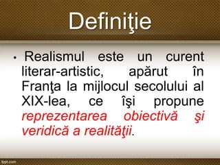 Realismul de la limba si literatura romana | PPT
