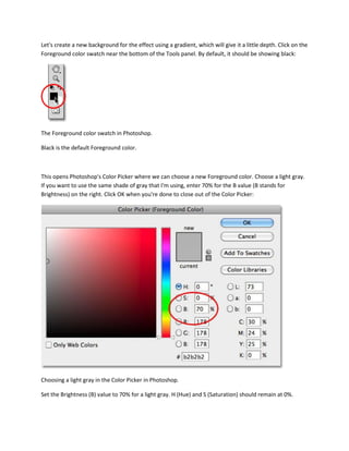 Realistic cast shadow effect in photoshop | PDF