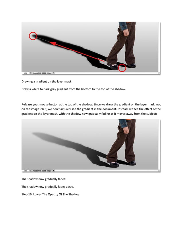 Realistic cast shadow effect in photoshop | PDF