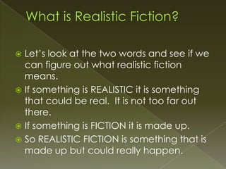 Realistic Fiction | PPTX