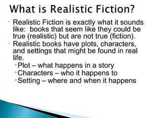Realistic fiction for Fourth Graders | PPT