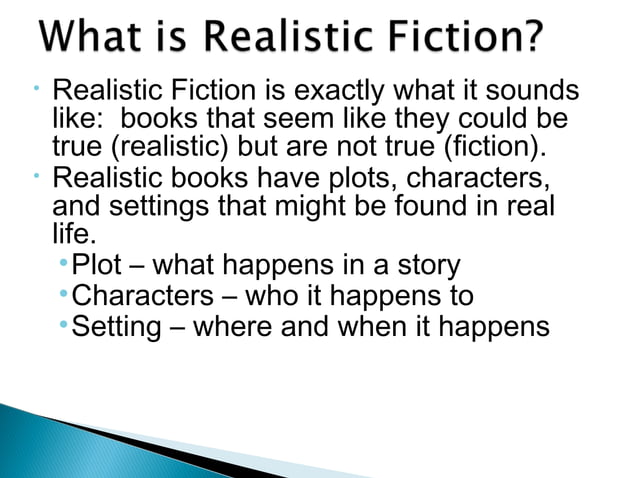 Realistic fiction for Fourth Graders | PPT