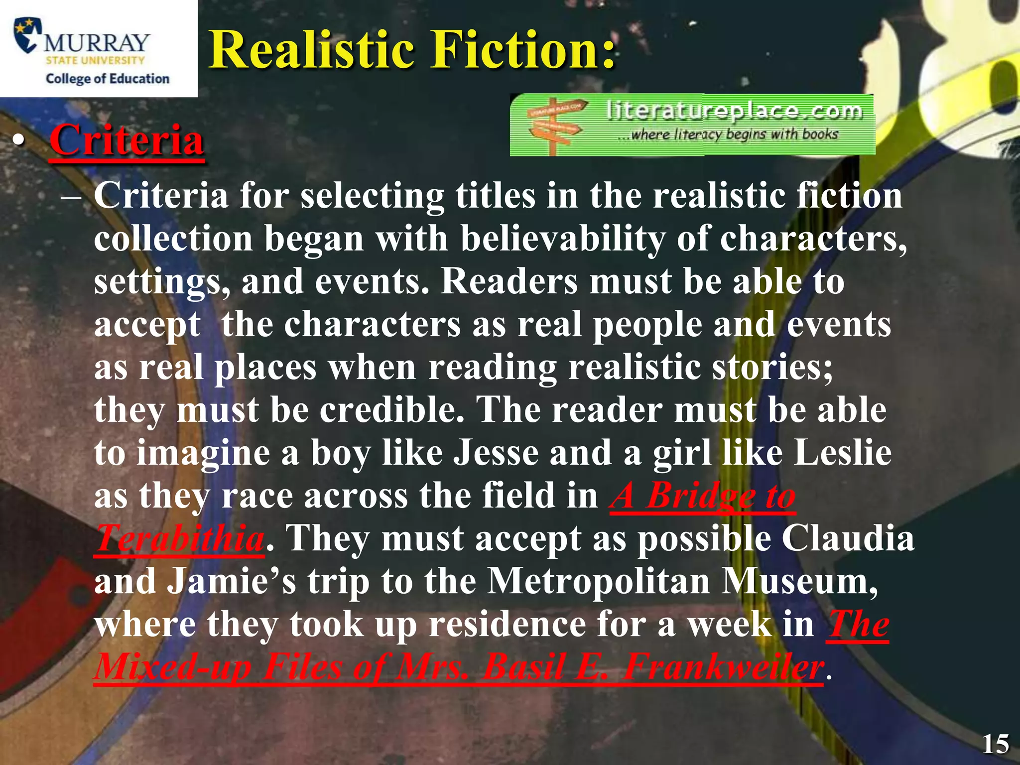 Realistic fiction with bears | PPTX