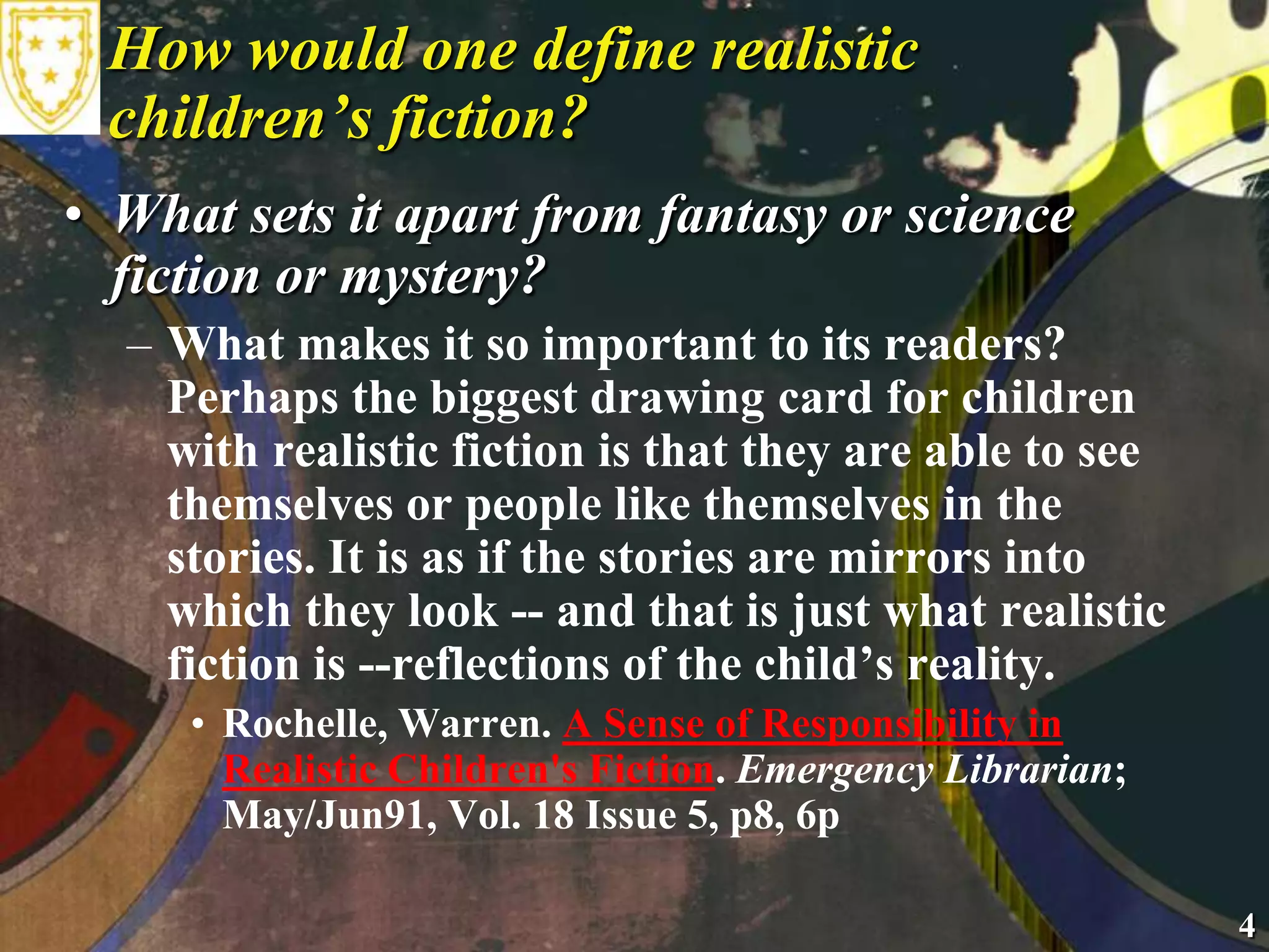 Realistic Fiction 2007 version | PPTX