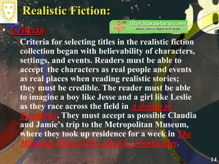 Realistic Fiction 2007 version | PPTX