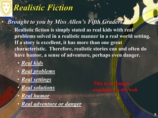Realistic Fiction 2007 version | PPTX