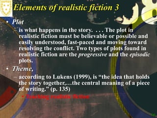 Realistic Fiction 2003 version | PPT | Fiction | Books and Literature
