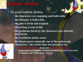 Realistic Fiction 2003 version | PPT | Fiction | Books and Literature