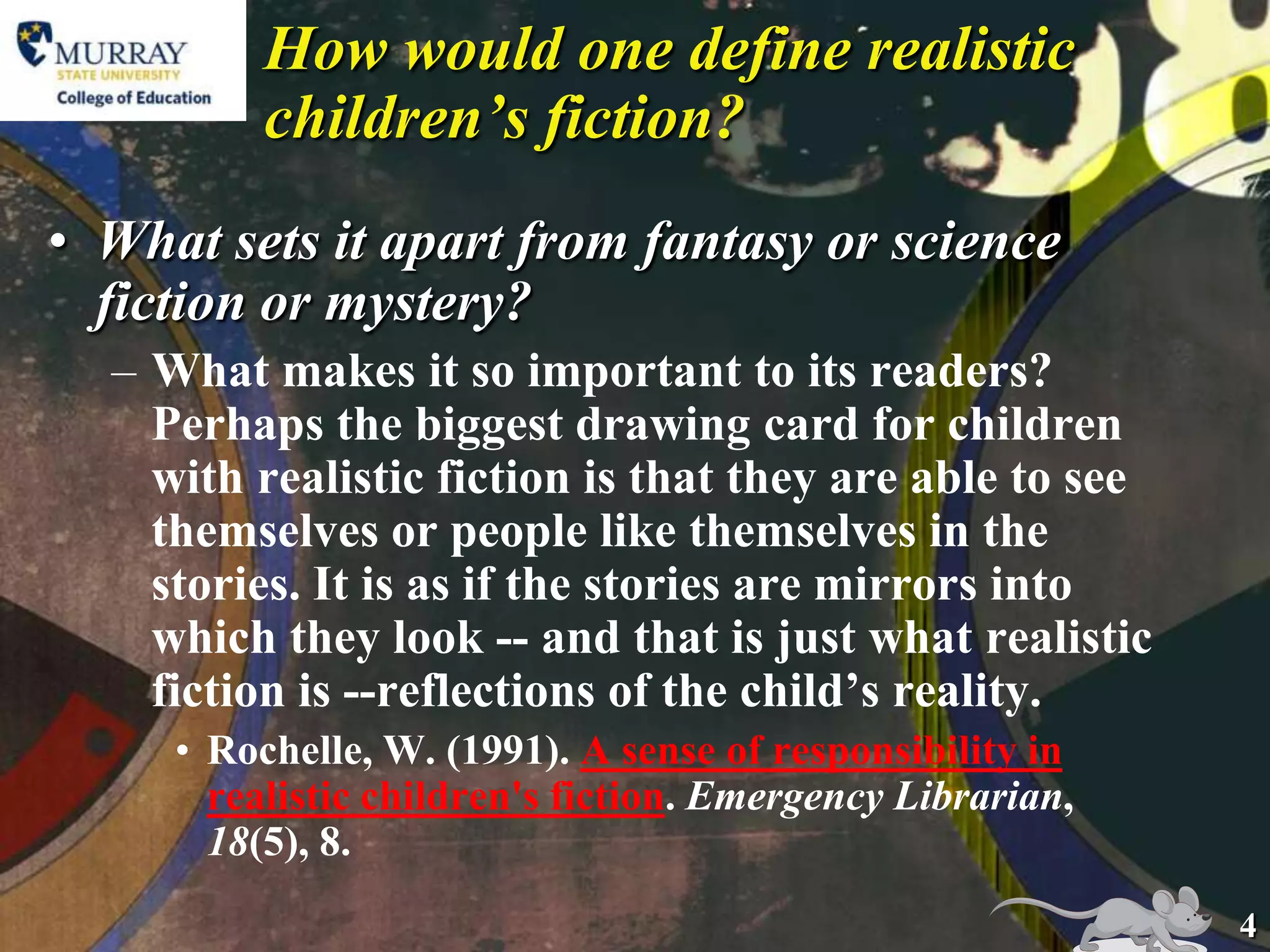 Realistic fiction . . . and mice | PPTX | Fiction | Books and Literature