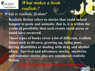 Realistic fiction . . . and mice | PPTX