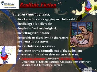 Realistic fiction . . . and mice | PPTX | Fiction | Books and Literature